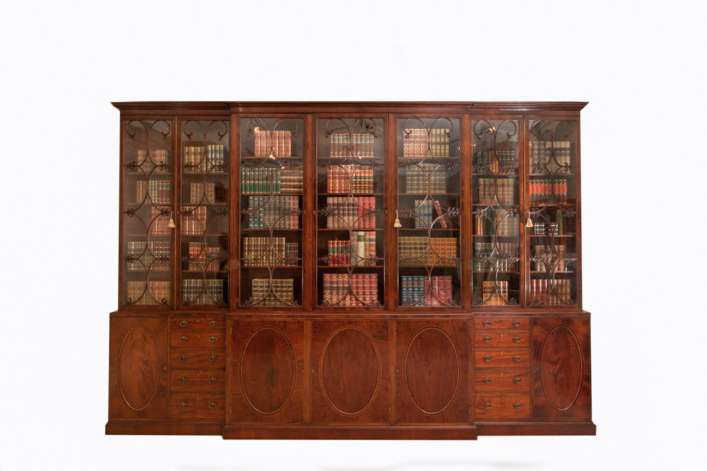 AN IMPORTANT GEORGE III BREAKFRONT BOOKCASE ATTRIBUTED TO GILLOWS - RE ...