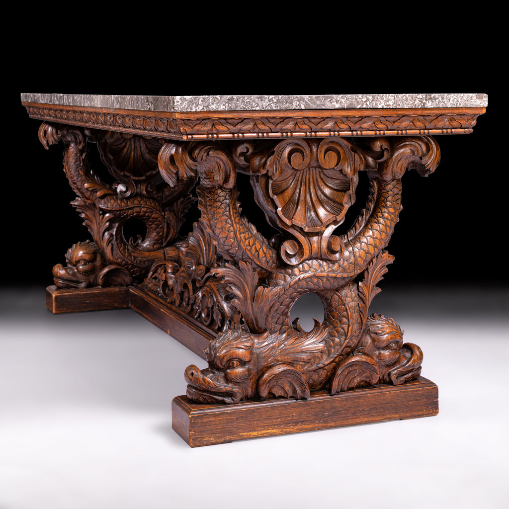 19TH CENTURY IRISH EXHIBITION CONSOLE TABLE BY O`DONNELL OF LIMERICK ...